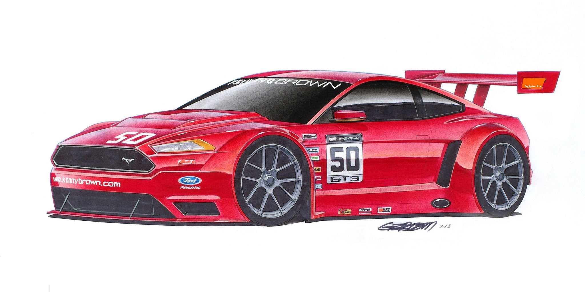 Art Print - 2015 Kenny Brown Ford Mustang GT3R Concept – Kenny Brown ...